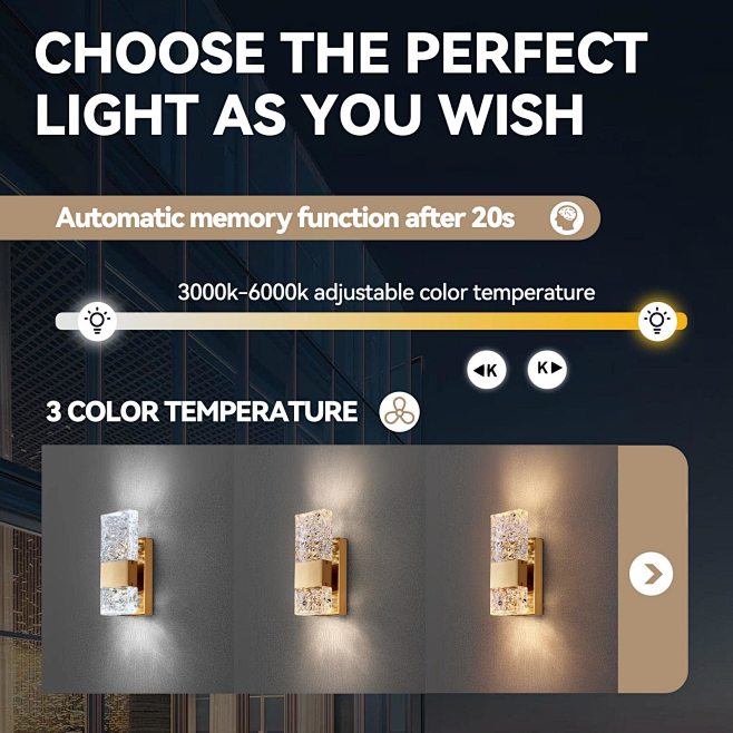 Amazon.com: HITOO Gold Wall sconces Set of Two, LED Crystal Lights ...