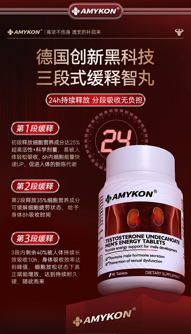 【自营】AMYKON十一酸促睾淫羊藿刺蒺藜提取物健身护肾雄性激素片-tmall.com天猫-花瓣网