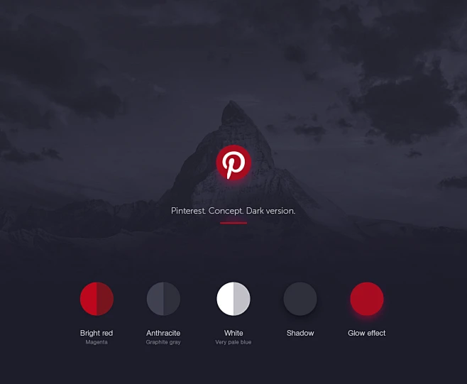 Pinterest. Concept. Dark version. : Pinterest. Concept. Dark version.-花瓣网