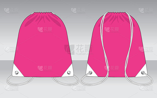 抽绳袋设计矢量