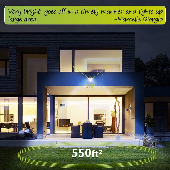 Solar Motion Sensor Lights Outdoor Waterproof, 3 Lighting Modes ...