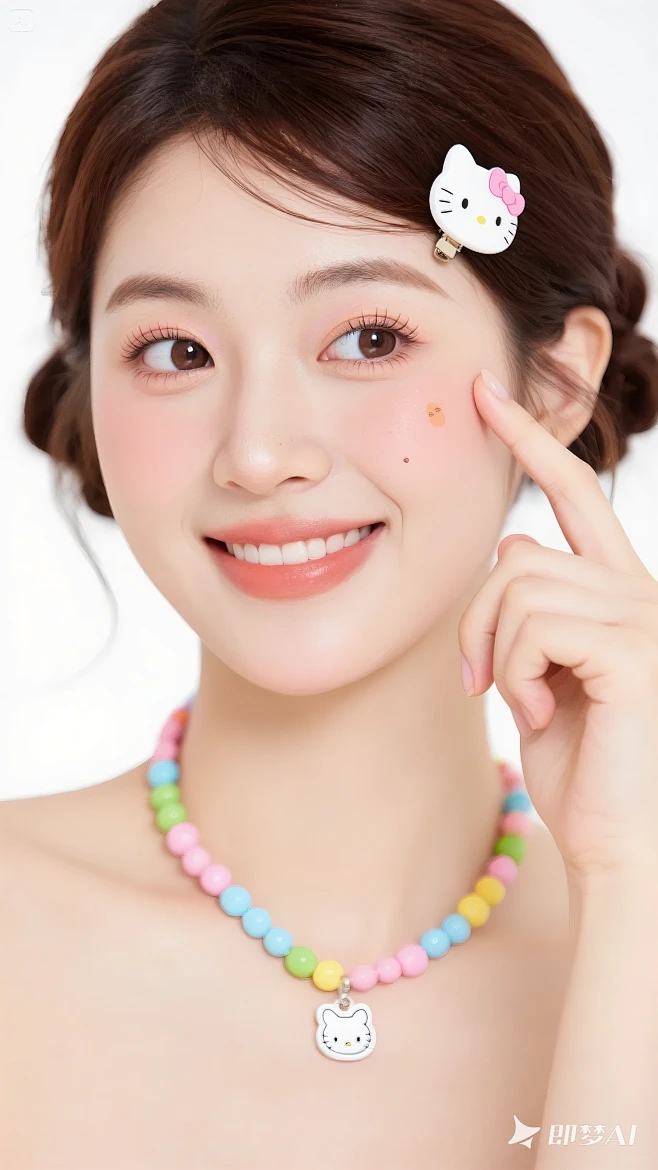 jimeng-2025-05-02-934-一张高分辨率的彩色照片，拍摄对象是一位年轻的东亚女性，半身照，完整的头部，完整的肩膀。她肤色白皙 ...