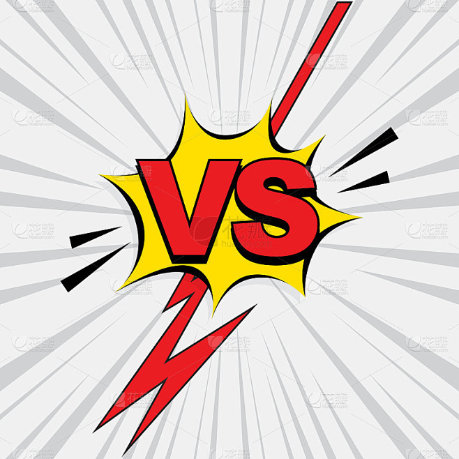 漫画和框架。对抗闪电射线边界，漫画战斗决斗和对抗标志。对战挑战，运动队比赛冲突孤立的卡通矢量背景。