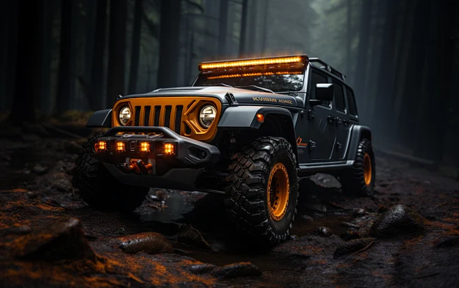 jeep 4x4 Offroad c4d octane led-花瓣网