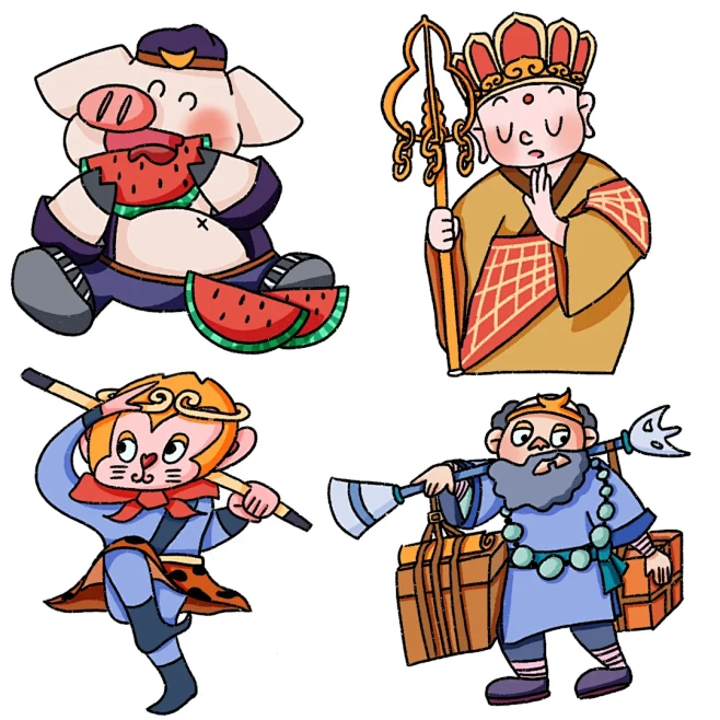 西游记简笔画｜孙悟空唐僧猪八戒妖精素材 - 小红书-花瓣网