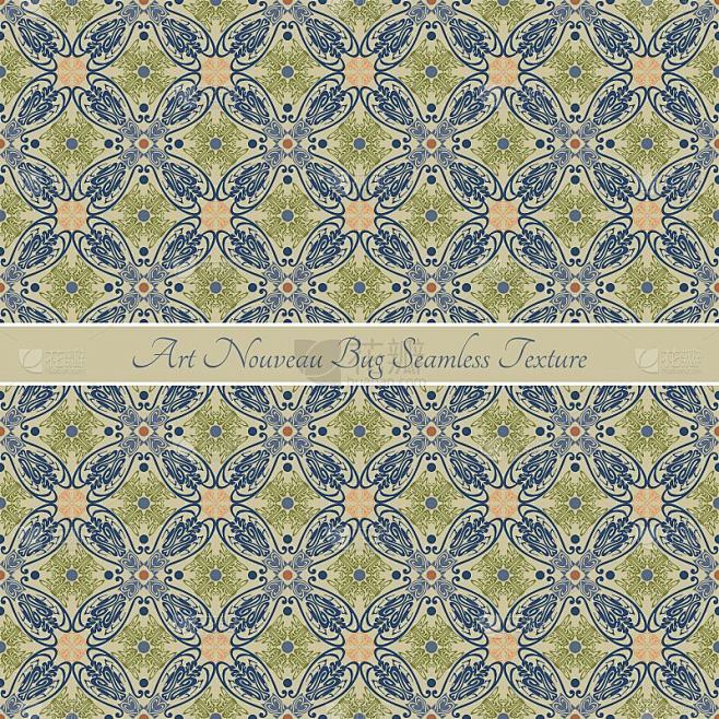 art nouveau bug seamless texture