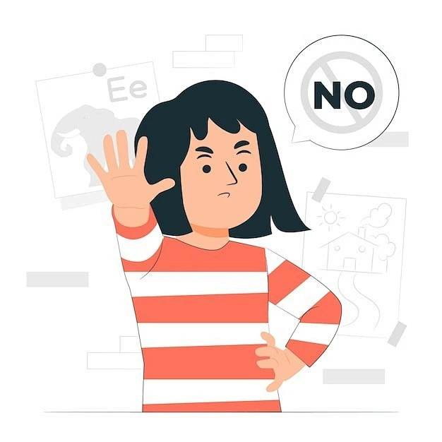 儿童伸手拒绝插画矢量图设计素材-花瓣网