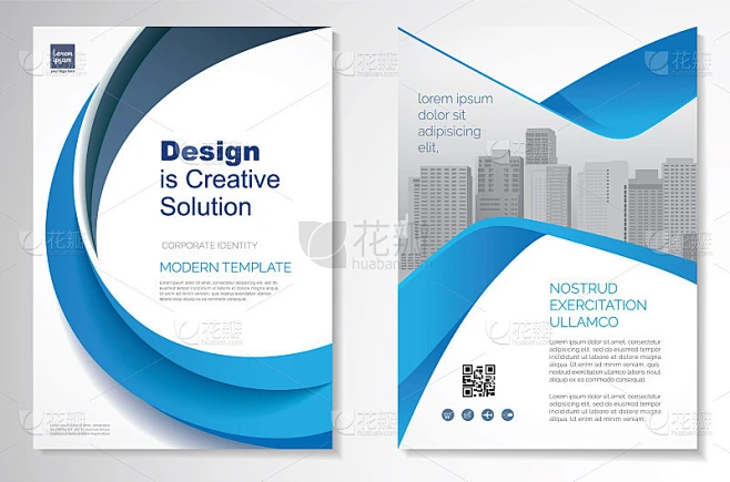 Vector Brochure Flyer design Layout template素材-花瓣网