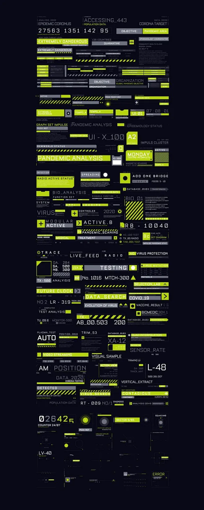其中包括图片：HUD Typo and Elements-花瓣网