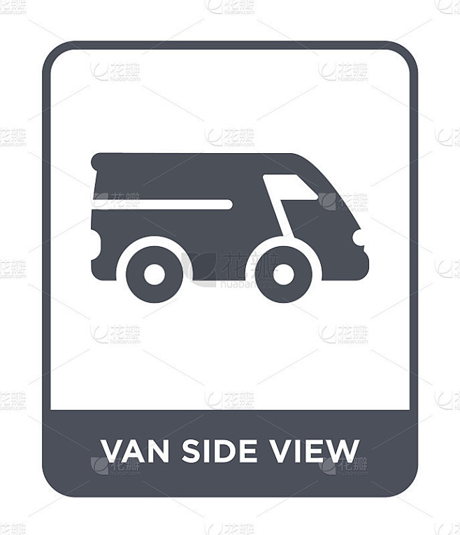 van side view icon vector on white background, van