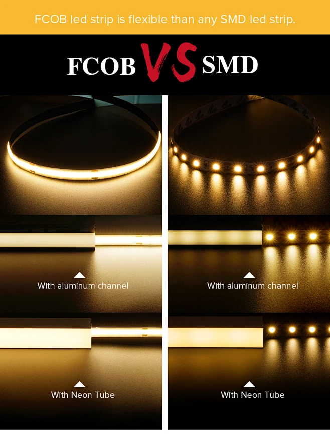 3.2US $ 52% OFF|FCOB LED Strip Light 360 528 LEDs High Density Flexible ...