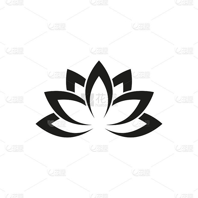 莲花图标矢量标志模板在时尚的平面设计