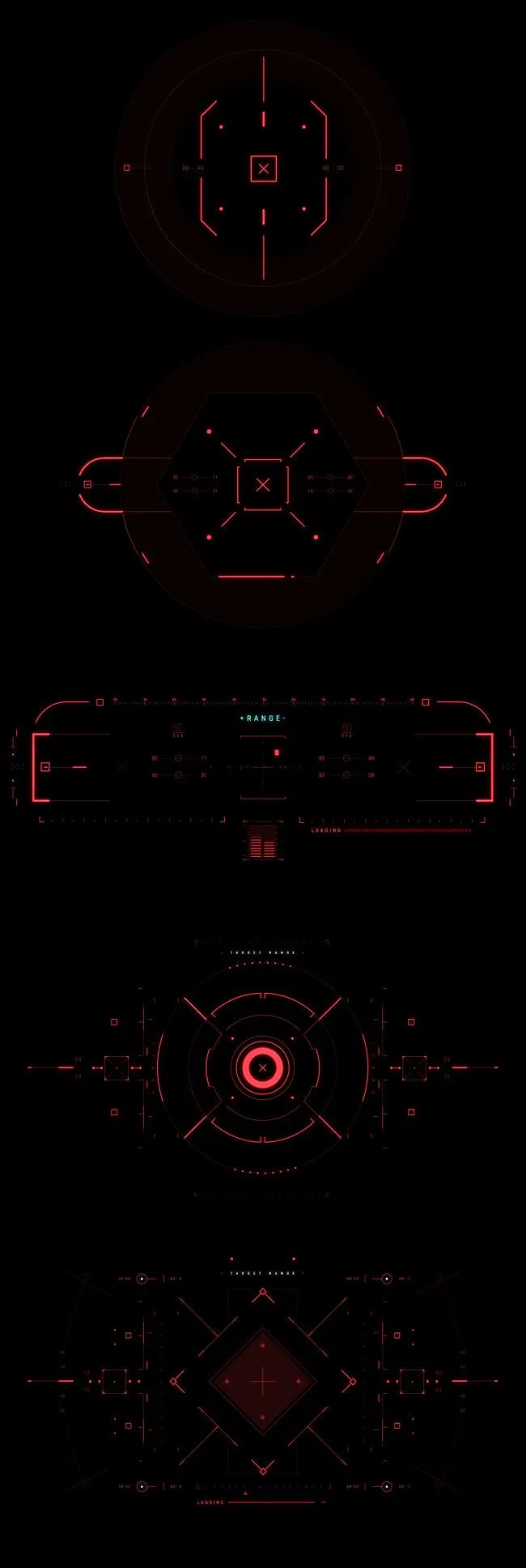 AE脚本-500+赛博朋克科技感HUD用户界面动画预设 Cyberpunk UI | 龋齿一号GFXCamp-花瓣网