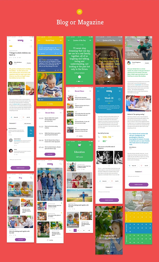 Weeny iOS UI Kit : Wonderful Color Combination created 50+ HQ iPhone 6 ...