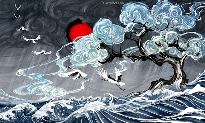 Elements, (Yuumei) Wenqing Yan : Trying out some new styles and sumi ...