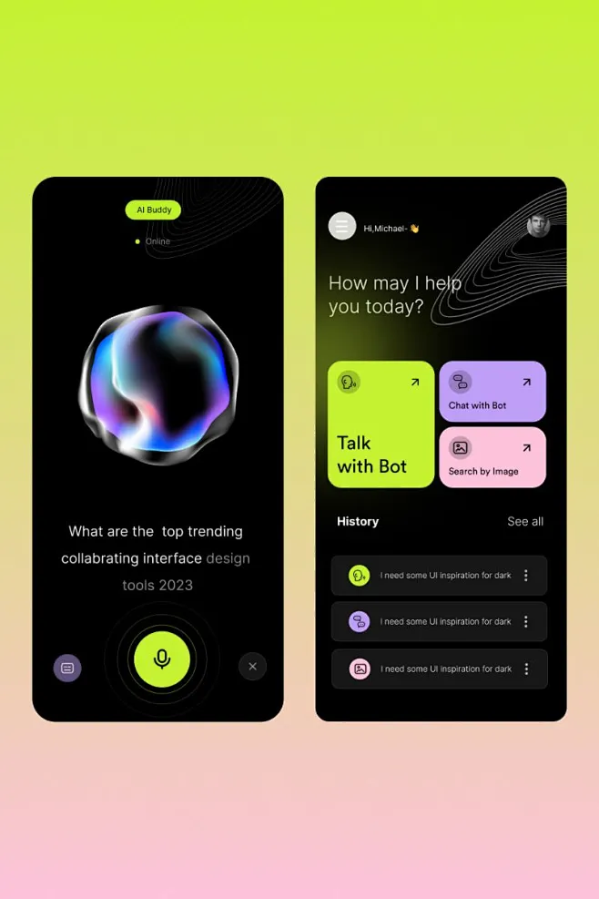 AI Chat Bot App UI Design #ai #aichatbot #aibot #aiapp-花瓣网