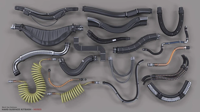 Hard Surface Kitbash Library - Cables/Hoses/Tubes, Mark Van Haitsma : I ...