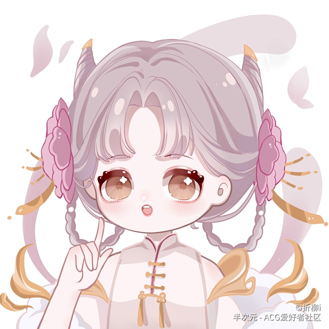 拒霜思，好像简单一点的眼睛更适合q版呢。摸… - 半次元 - ACG爱好者社区