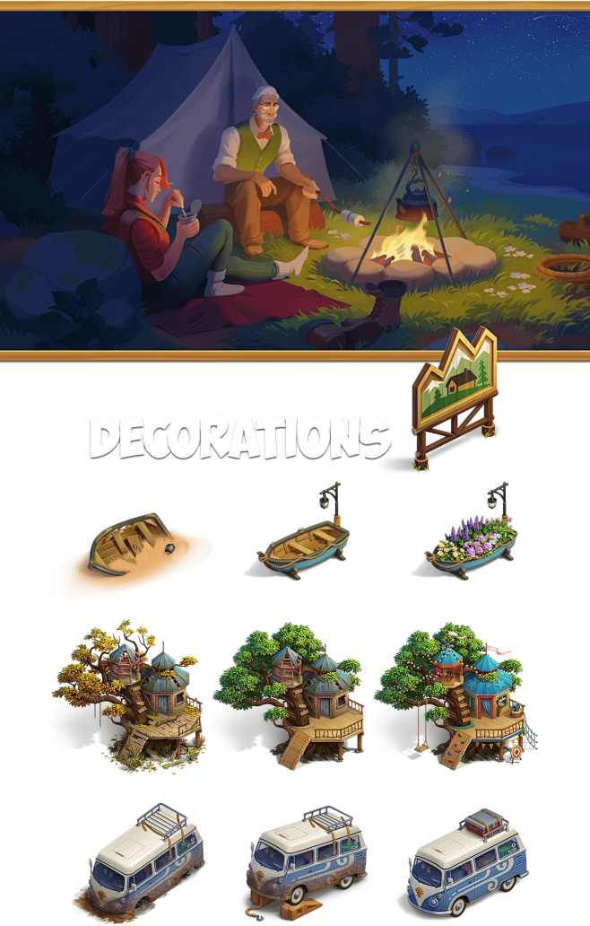 2D art casual game Game Art ILLUSTRATION mobile game-花瓣网