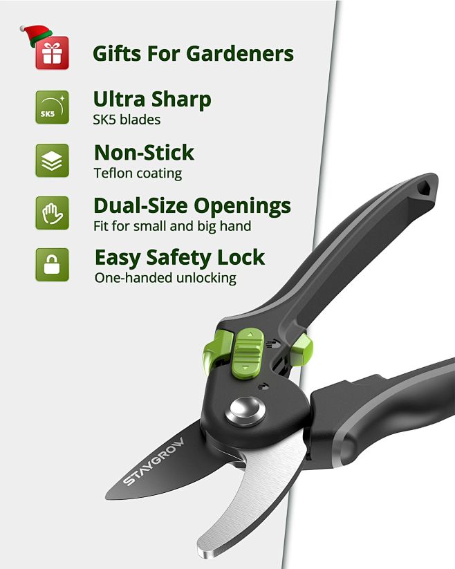 Amazon.com : Pruning Shears for Gardening - 8.5" SK5 Garden Shears Cuts ...