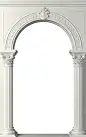 Photo 3 d illustration. antique white colonnade with corinthian columns. three arched entrance ...