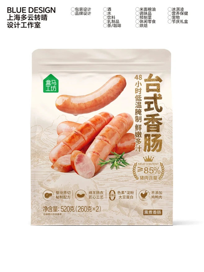 原创｜盒马包装设计 盒马工坊台式香肠 - 小红书-花瓣网