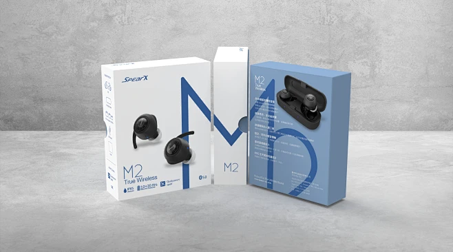 earphones package design True Wireless TWS-花瓣网