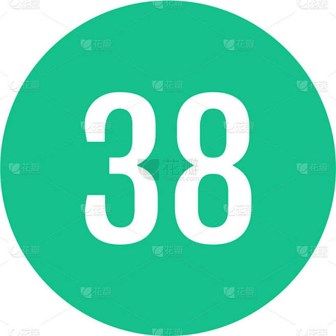 Number 38 icon. flat vector illustration