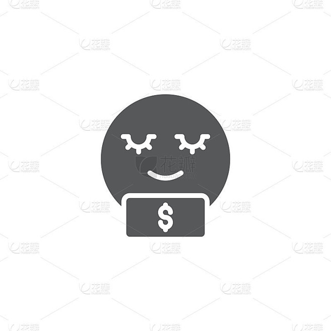 Money face smiley vector icon symbol emoticon isol