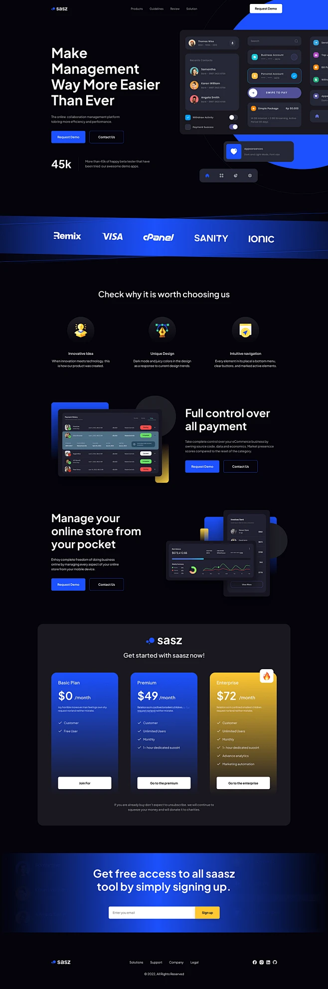 landing page landing page design SAAS saas landing page SaaS Website UI UI/UX Web Web Design ...