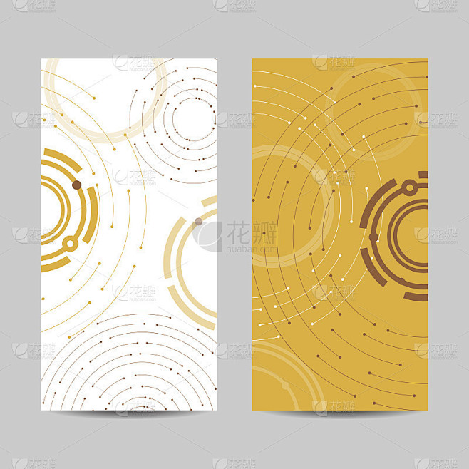 Set of vertical banners. Geometric pattern with co