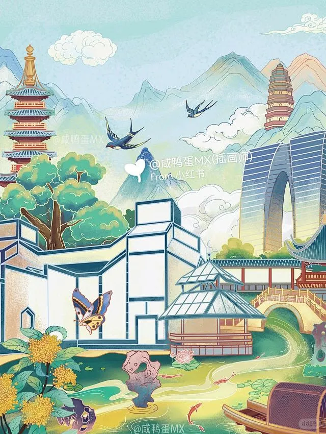 东方之门 插画 - 小红书搜索-花瓣网