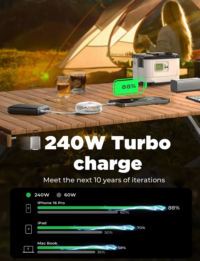 Amazon.com: LISEN 240W Retractable USB C Cable, USB C to USB C Car ...