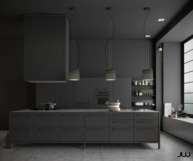Vipp Kitchen : Interior design inspired on Vipp.Vipp kitchens renderings.图片_室内 / 家居图片素材-花瓣网