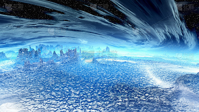 Stranger planet. Rocks and Desert. 3D illustration