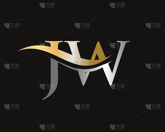 首字母JW链接标志的商业和公司身份。现代字母JW标志矢量模板素材-花瓣网