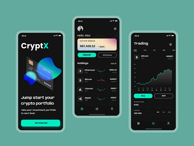 Cryptx - Crypto Trading & Exchange App UI app appui appuiux crypto cryptoappui cryptocurrencies ...