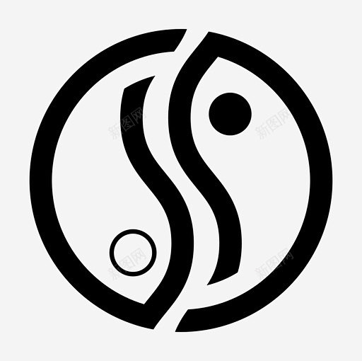 阴阳白昼太极图标 标志 UI图标 设计图片 免费下载 页面网页 平面电商 创意素材
