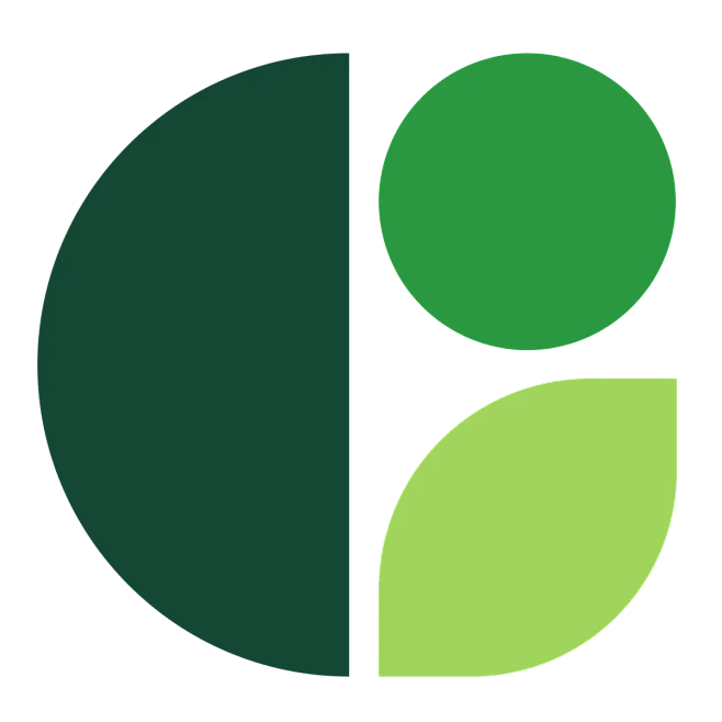 GenZero 标志几何大写显示字母 G 标志，叶子环境金融投资自定义形状抽象圆形单色，绿色。-花瓣网