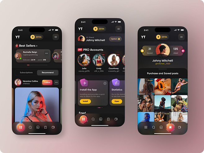 fans Fans app Mobile app Mobile APP UI model Model App model app design ...