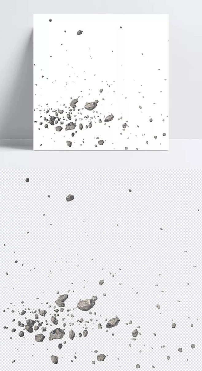 碎烂石子|溅落,飞溅,碎石,石块,喷溅,飞溅的石头,效果元素,设计元素-花瓣网