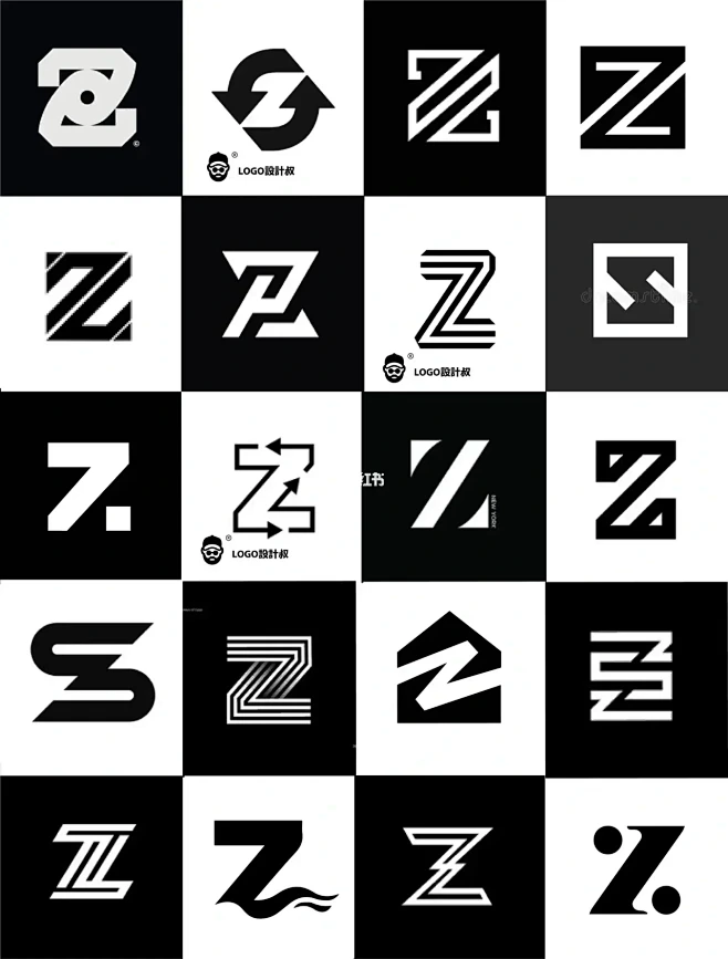 灵感采集⭐300个字母Z元素图形logo设计分享