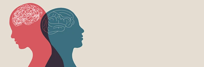 Metaphor bipolar disorder mind mental. Double face. Split personality ...