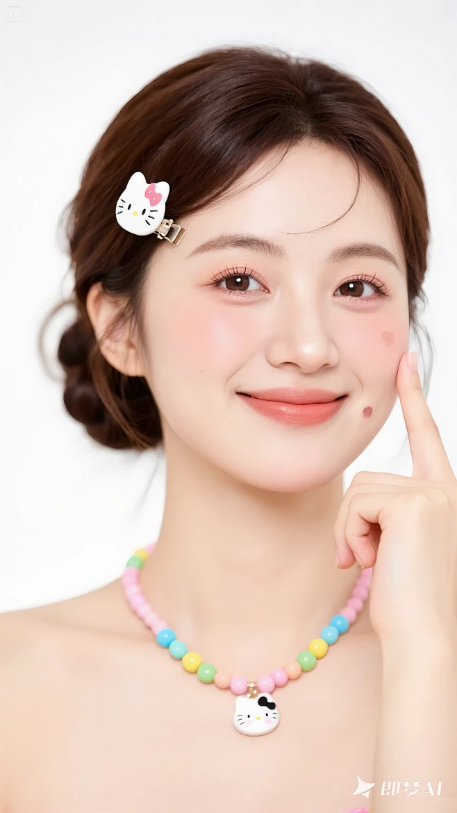 jimeng-2025-05-02-933-一张高分辨率的彩色照片，拍摄对象是一位年轻的东亚女性，半身照，完整的头部，完整的肩膀。她肤色白皙 ...