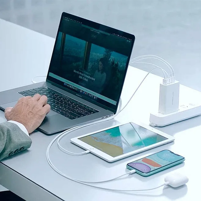 Amazon.com: HyperJuice 100W GaN USB-C Fast Charger, 4-Port Quick Charge ...