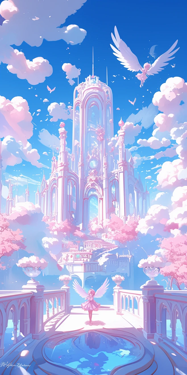lililizi_40261_White_palace_white_clouds_and_pink_heart-shaped ...