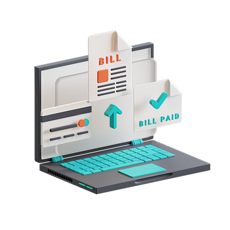 Online bill 3D Illustration