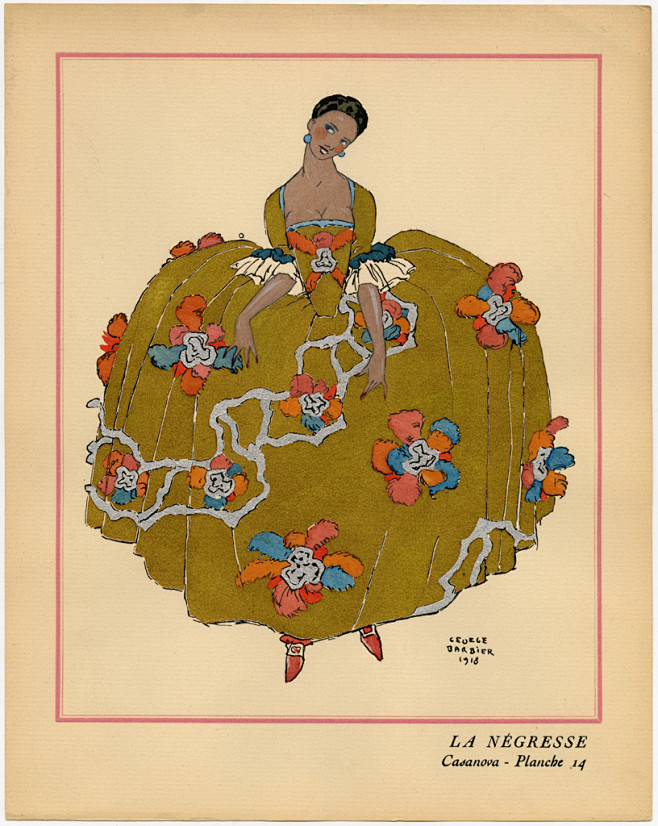 Planche 14 [Plate 14] : La Negresse, from Casanova: décors et costumes ...