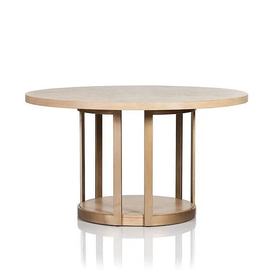 MANHATTAN ROUND LIGHT OAK DINING TABLE _2724736948-花瓣网