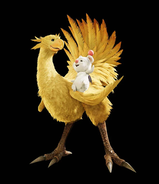 Chocobo & Moogle Art from Final Fantasy VII Remake-花瓣网